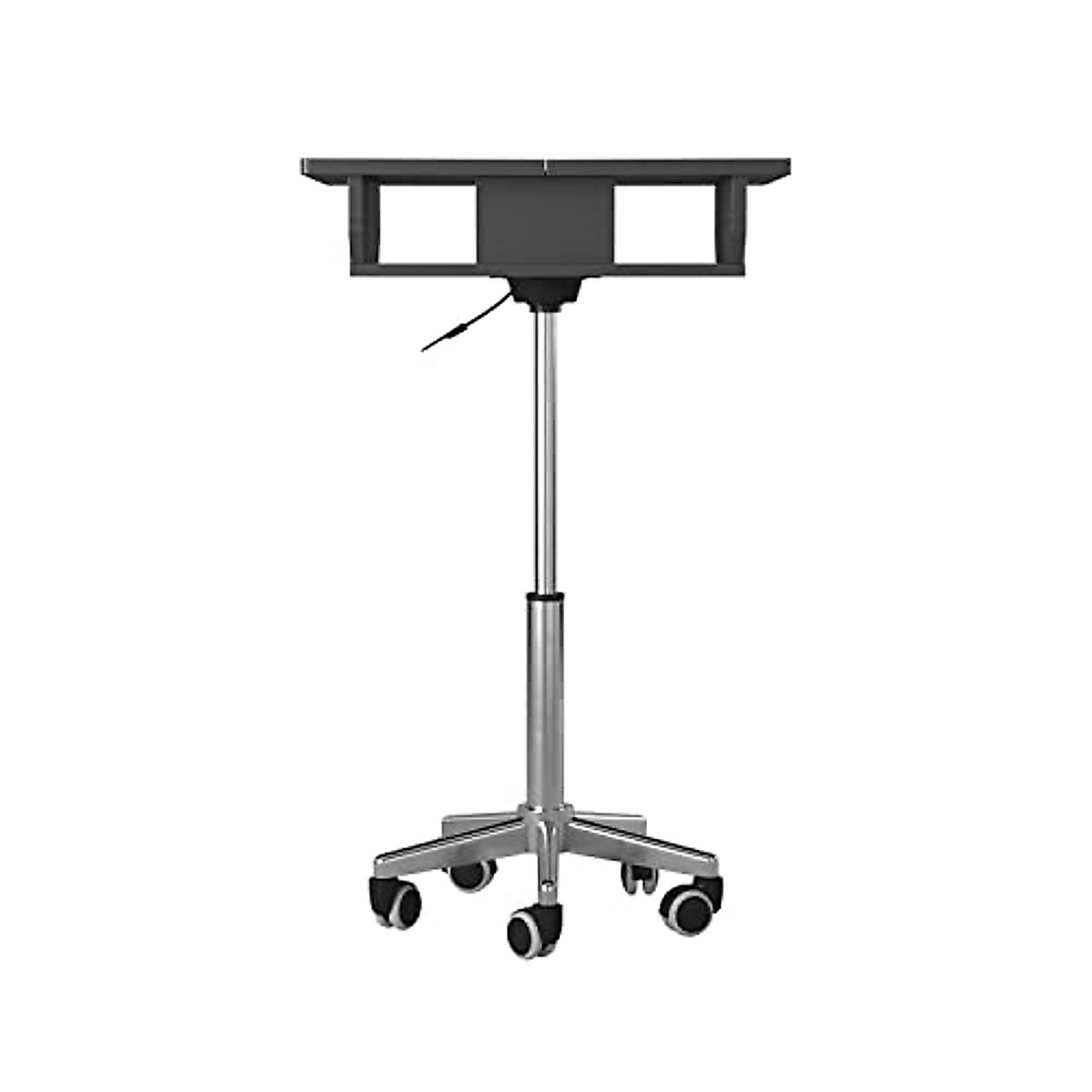 Techni Mobili RTA-B006-GPH06 Folding Cart with Storage, Laptop Stand with Height Adjustable, Non Marking Caster Wheels, Graphite