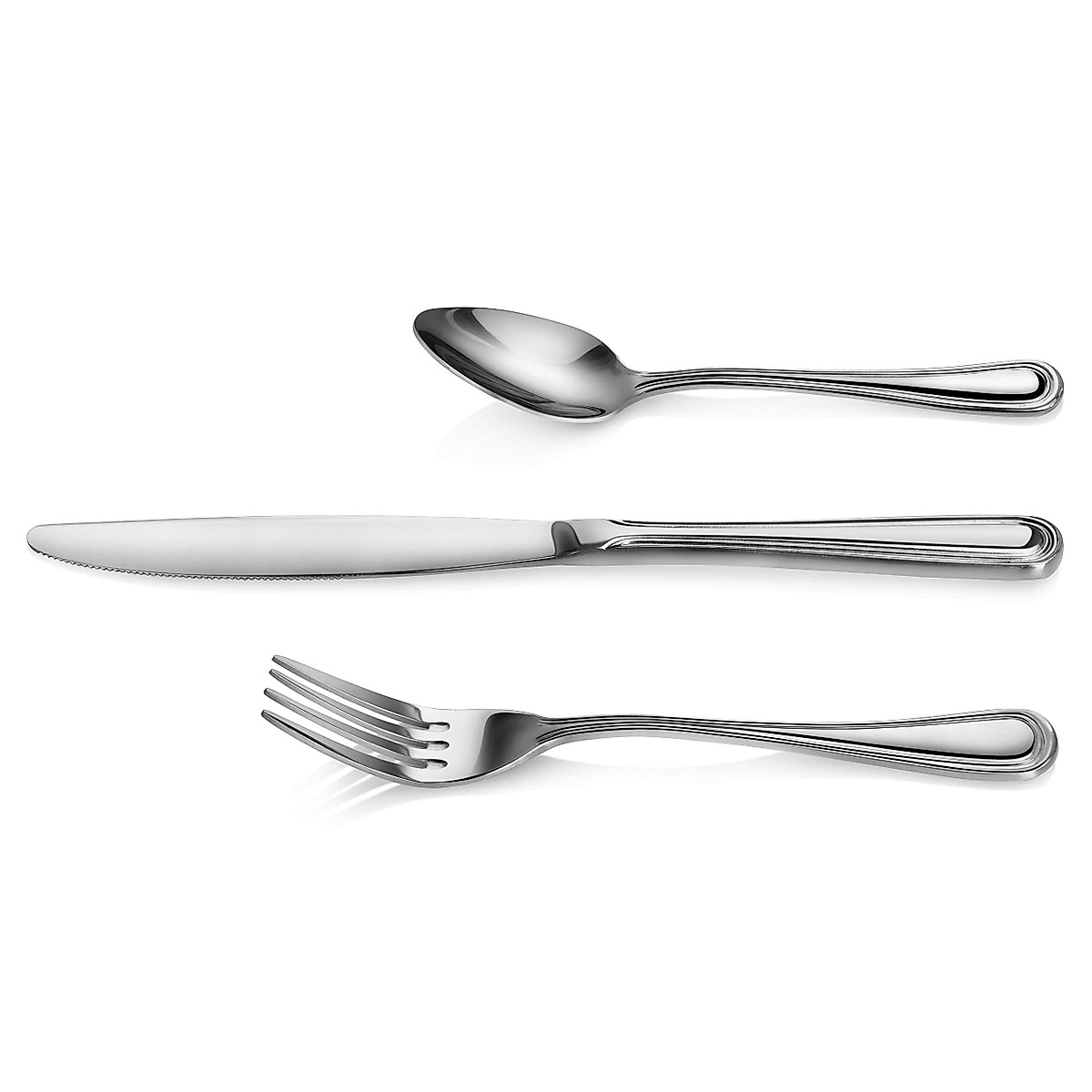 New Star Foodservice 58864 Slimline Pattern, 18/0 Stainless Steel, 36-Piece Flatware Set