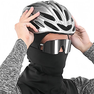 2 Pcs Balaclava Full Face Mask, Cold Weather Cover, Motorcycle Hood Under Armor, Thermal Windproof Ski Mask for Men and Women Hunting, Cycling - Shiesty Mask Neck Warmer, Autumn & Winter Gear Black