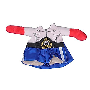 PENO Pet Halloween Costume, Stylish Dog Cosplay Clothes Boxing Clothes Exquisite Printing Cat Clothes for Parties
