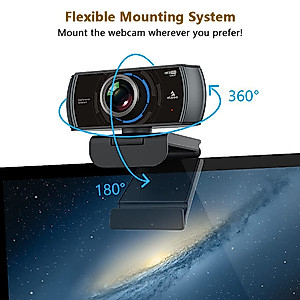NexiGo N980P 1080P 60FPS Webcam with Microphone and Software Control, USB Computer Camera, Built-in Dual Noise Reduction Mics, 120° Wide-Angle for Zoom/Skype/FaceTime/Teams, PC Mac Laptop Desktop