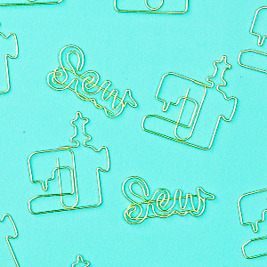 Cute Paperclips for Sewing Lovers, Stocking Stuffer for Quilters, Gold sew and Sewing Machine paperclips, Gifts for Sewing Enthusiasts
