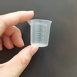 50 PCS 10ml Resin Mixing Cups, Liquid Measuring Cups, Plastic Beaker, Graduation Epoxy Resin Cups for Resin Epoxy Paint Food, Lab Use