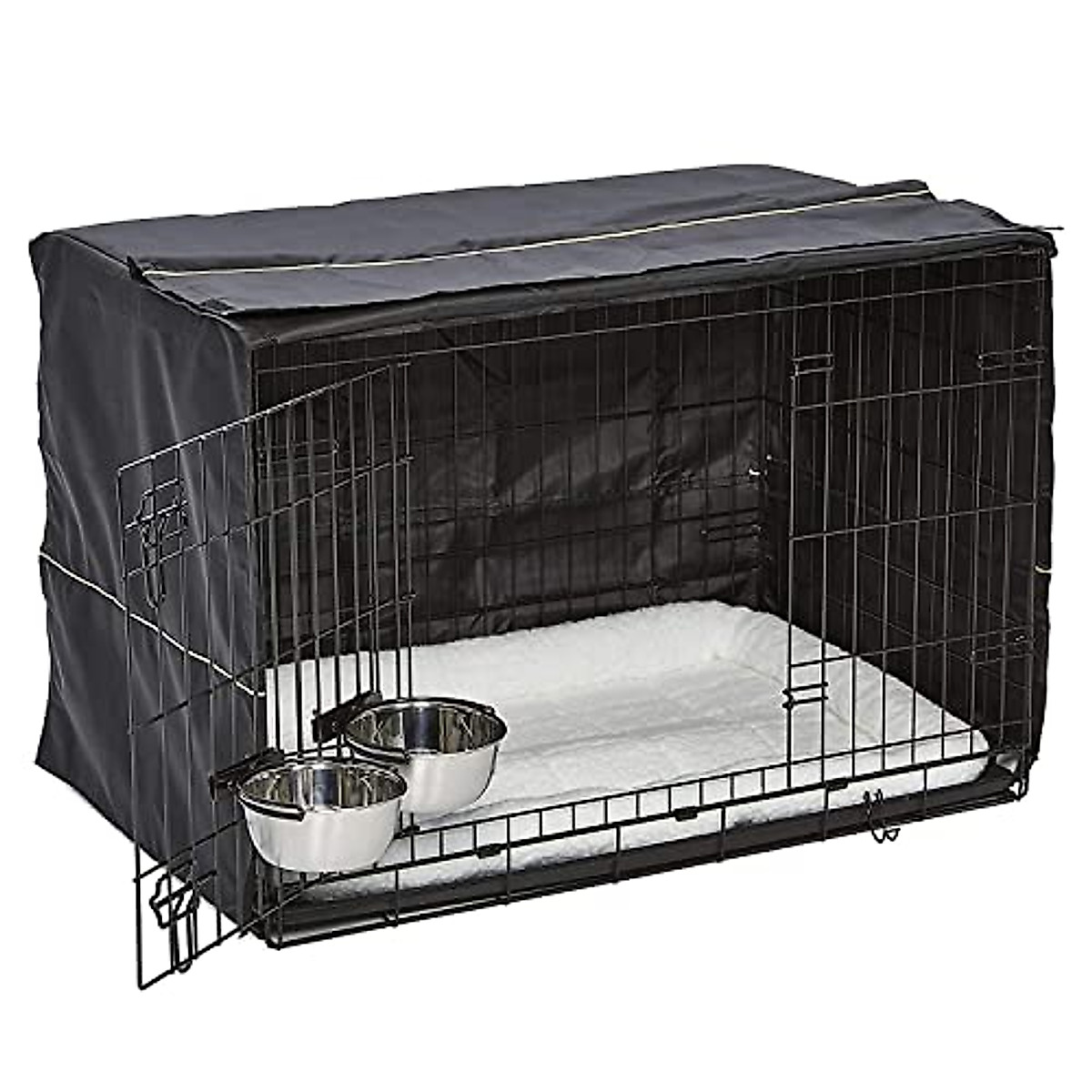 iCrate Dog Crate Starter Kit | 36-Inch Dog Crate Kit Ideal for Medium/Large Dogs (weighing 41 - 70 Pounds) || Includes Dog Crate, Pet Bed, 2 Dog Bowls & Dog Crate Cover