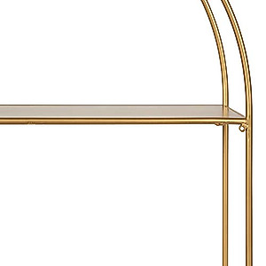 Kate and Laurel Monroe Glam Arch Shelf, 24 x 26, Gold, Modern Geometric Shelf for Wall