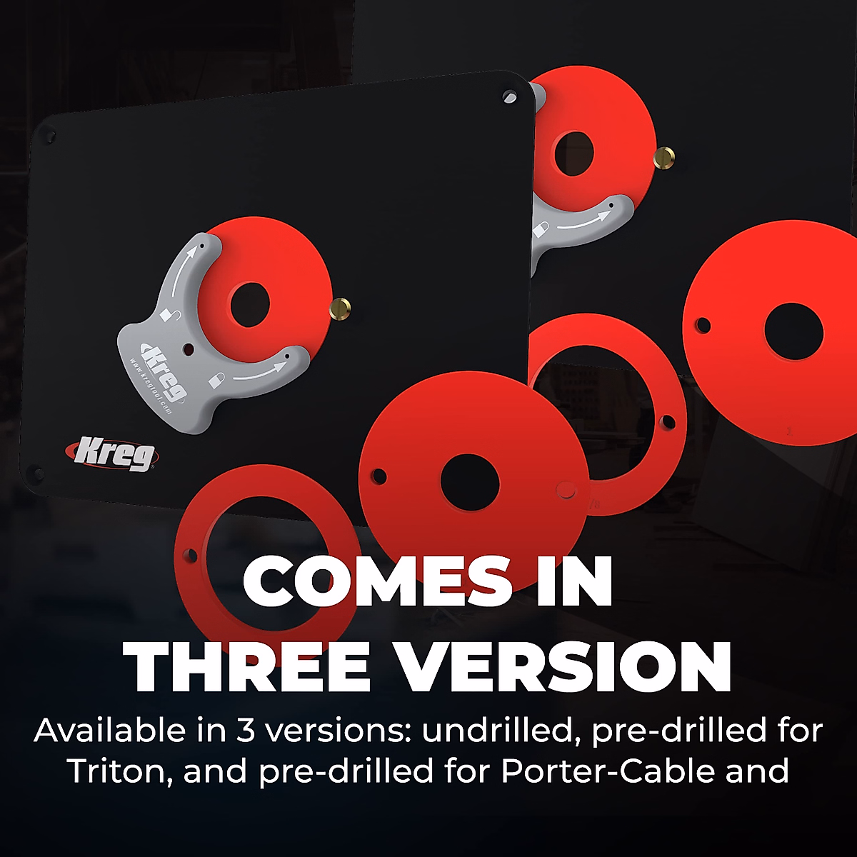 Kreg PRS4036 Precision Router Table Insert Plate with Level-Loc Rings, Compatible with Porter-Cable & Bosch