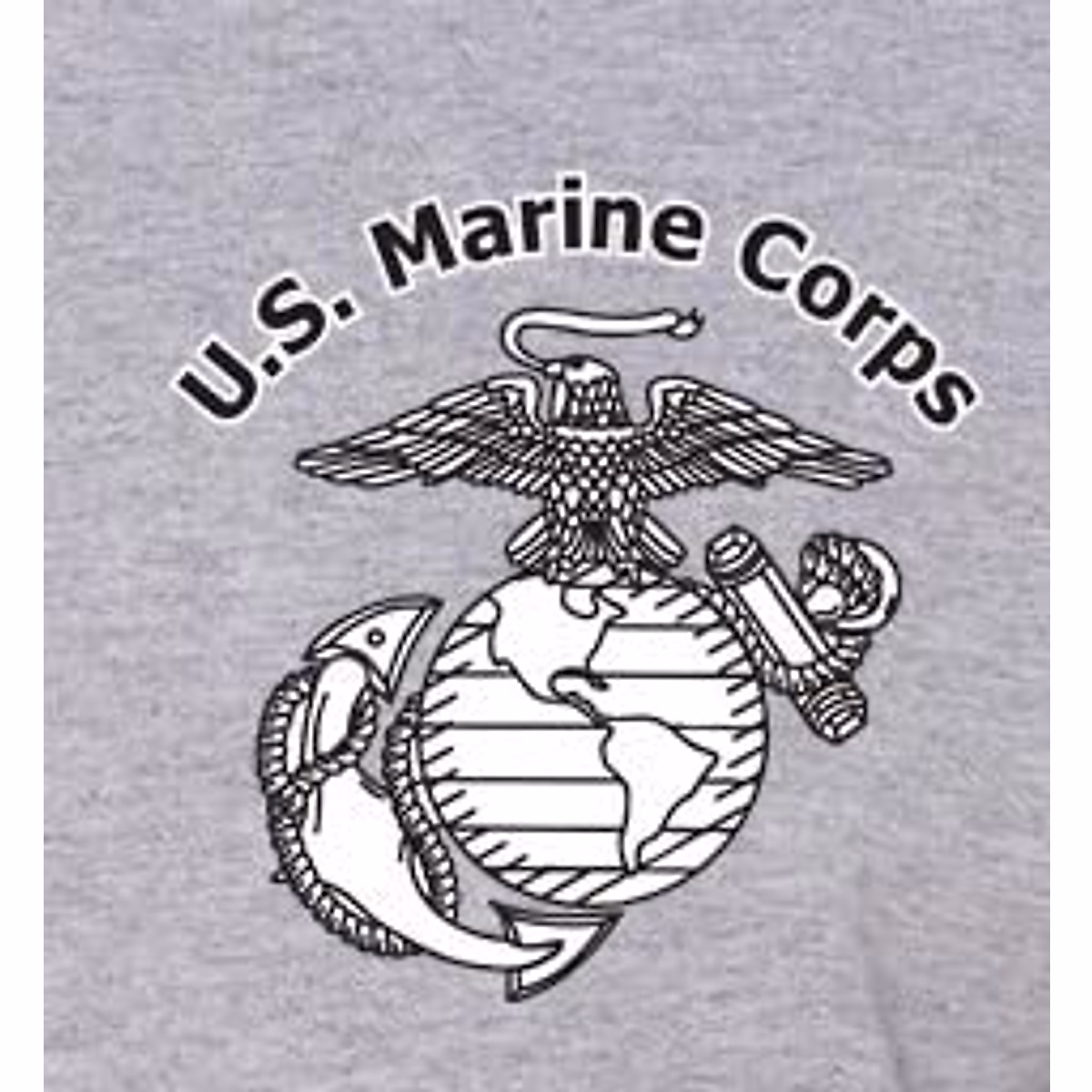 eMarinepx Parris Island Crew Neck Tshirt Grey. Made in USA. Officially Licensed with The United States Marine Corps