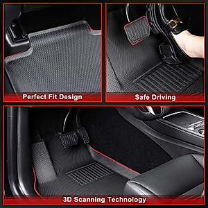 ROADGIVE 6PCS Tesla Model Y Floor Mats Cargo Liners 2021-2023(5 Seater), Custom Fit TPE All Weather Floor Liners Waterproof Car Interior Accessories