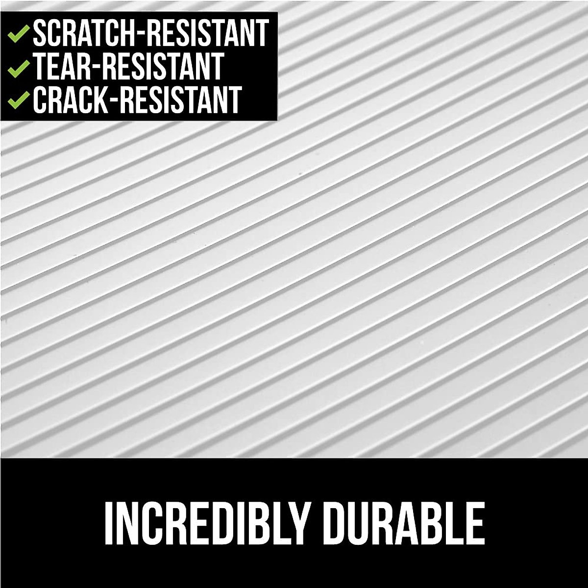 Gorilla Grip Under Sink Mat and Drawer Liner, Under Sink Mat Size 24x24 in White, Absorbent Mat for Below Sinks, Drawer Liner Size 17.5x20 in Clear, Strong Grip Liners for Drawers, 2 Item Bundle