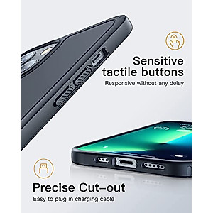 Humixx Designed for iPhone 13 Case & iPhone 14 Case [10FT Military Grade Drop Protection] [Anti-Scratch & Anti-Fingerprint] Shockproof Translucent Matte Back with Soft Bumper Protective Case, Black