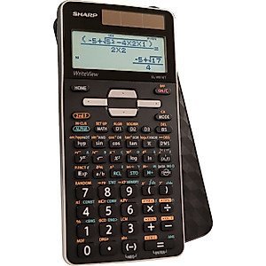 Sharp EL-W516TBSL 16-Digit Advanced Scientific Calculator with WriteView 4 Line Display, Battery and Solar Hybrid Powered LCD Display, Black & White, Black and Silver, Model Number: ELW516TBSL