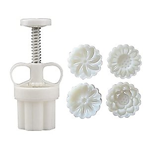 BYNNIX Mooncake Mold, 20g Cute Flower Shape Plastic Mooncake Molds Moon Cake Mold DIY Baking Accessories Kitchen Gadget for Mid-Autumn Festival