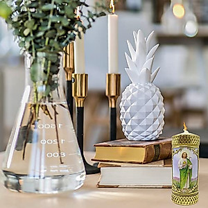 Hand Crafted Saint Jude Catholic Prayer Candle, Unscented Decorative Candles for Devotional, Religious Gifts for Christian Men and Women, 4.75 Inches