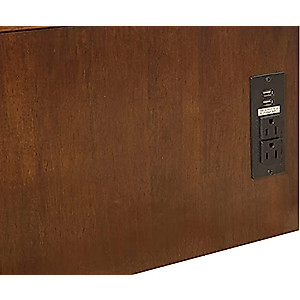 Mega Solutions Emurphybed Paradiseo Murphy Cabinet Chest Bed with Charging Station 8 Inch, Queen (Tobacco)