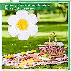 Daisy Flower Piñata Flower Piñata Daisy Hippie Boho Piñata Hanging Gender Reveal Piñata with Blindfold and Stick for Birthday Baby Shower Gender Reveal Wedding Floral Party Supplies