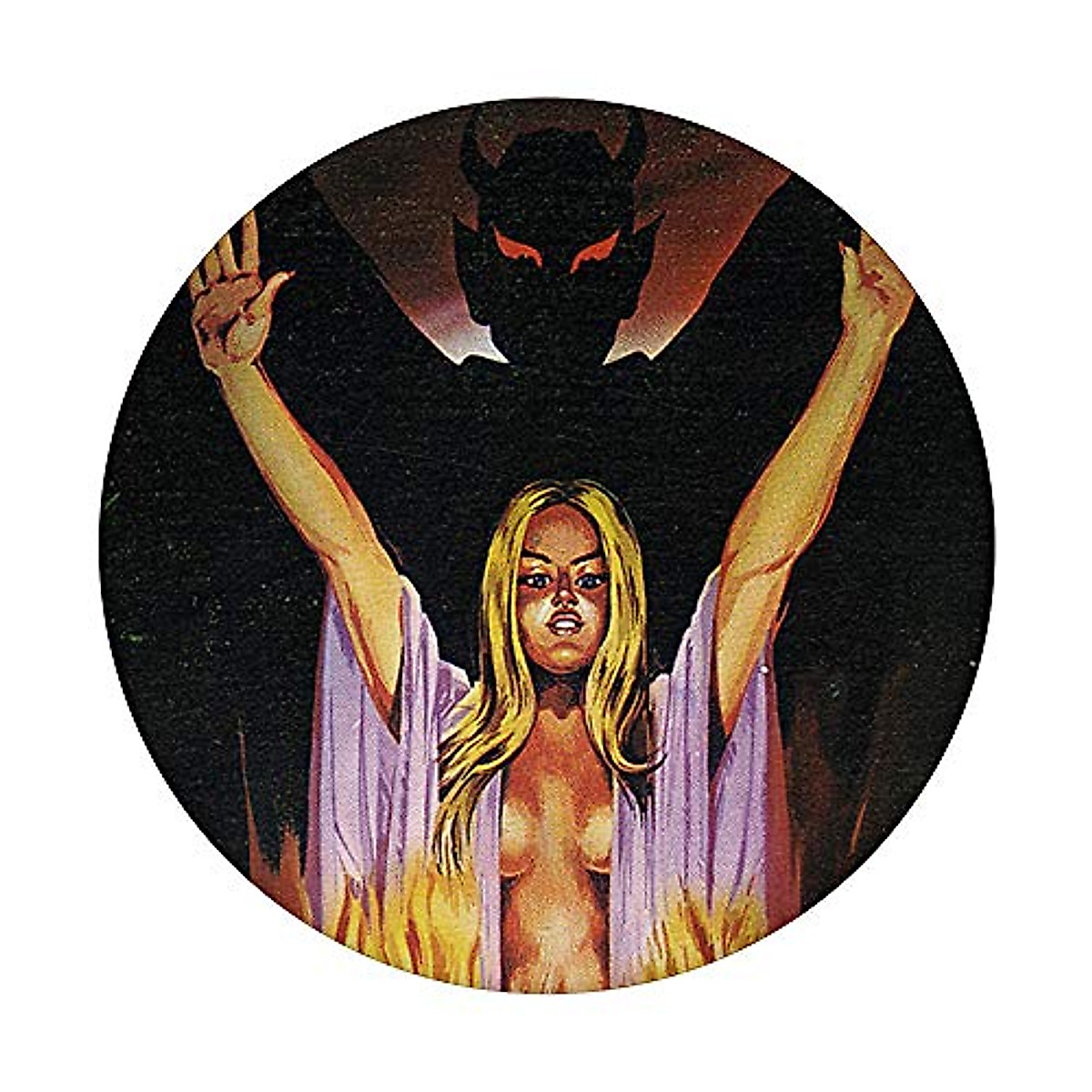 Vintage Satan Evil Blonde Pin Up Girl Devil Worship Pinup PopSockets PopGrip: Swappable Grip for Phones &amp; Tablets