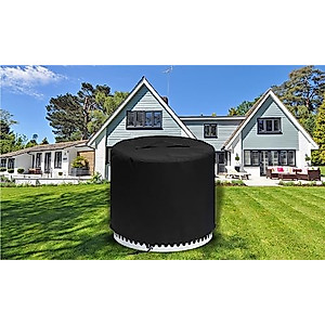 MAVINCHER Fire Pit Cover for Solo Stove Bonfire 2.0, Waterproof Outdoor Firepits Cover for Propane Fire Pits, 600D Heavy Duty Patio Round Fire Pit Cover for Gas Fire Bowl Fits, Black, 20" D x 14.5" H