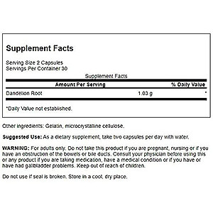 Swanson Dandelion Root 515 Milligrams 60 Capsules (2 Pack)