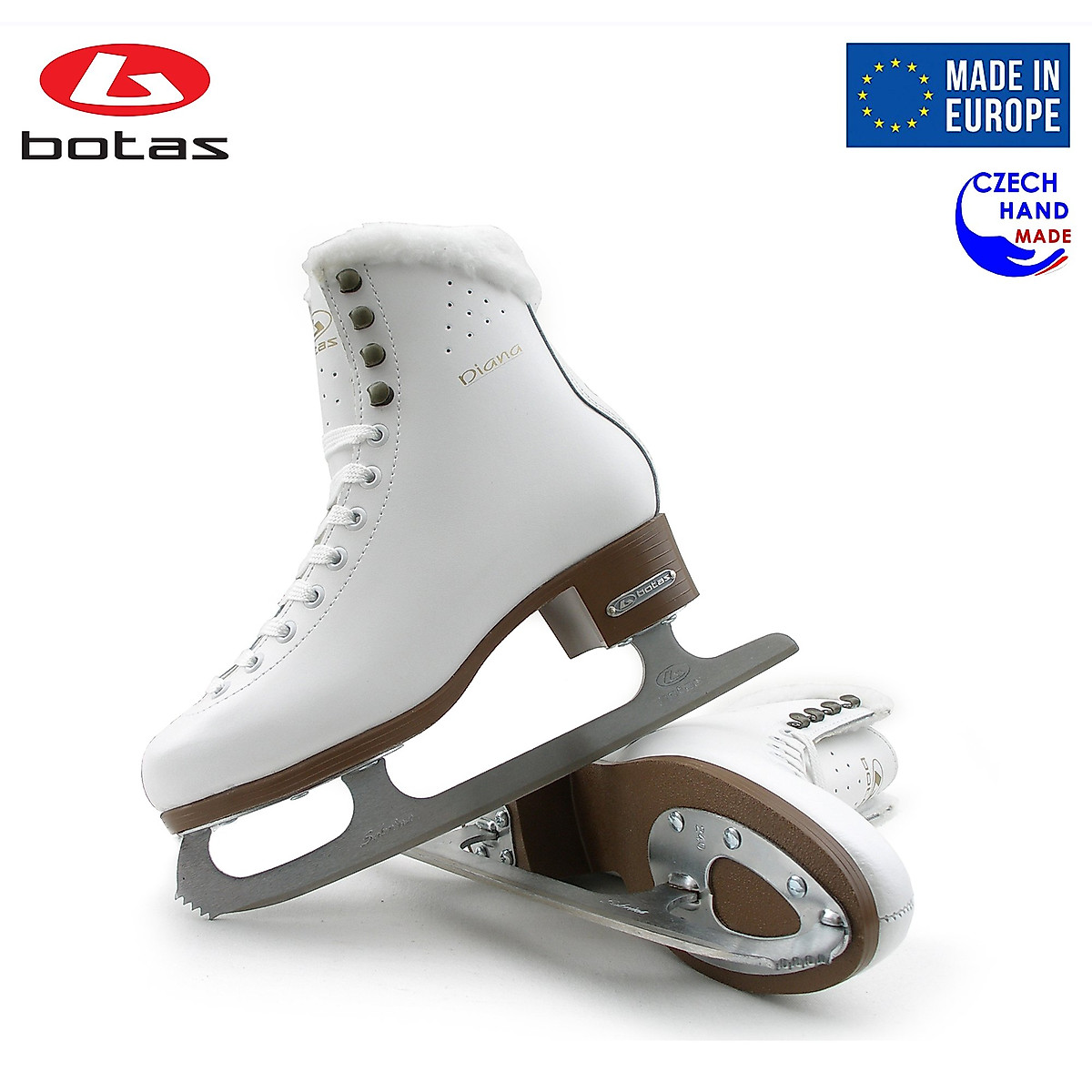 Botas - model: DIANA/Figure Ice Skates for Women, Girls/Color: White, Size: Adult 5.5