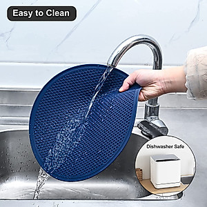 Silicone Microwave Mat Heat Resistant Multifunctional Mat, Splatter Guard, Trivet, Hot Pad, Pot Holder Round 12 Inch, 1 Pcs