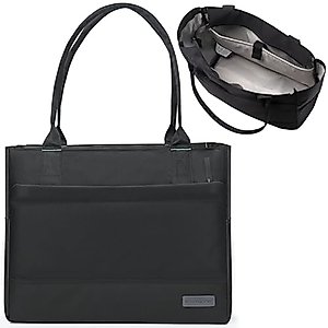 ECOMANNER Large Tote Bag for Women Work Teacher Heavy Duty Womens Travel Tote Handbags for Laptop (Black, Large)