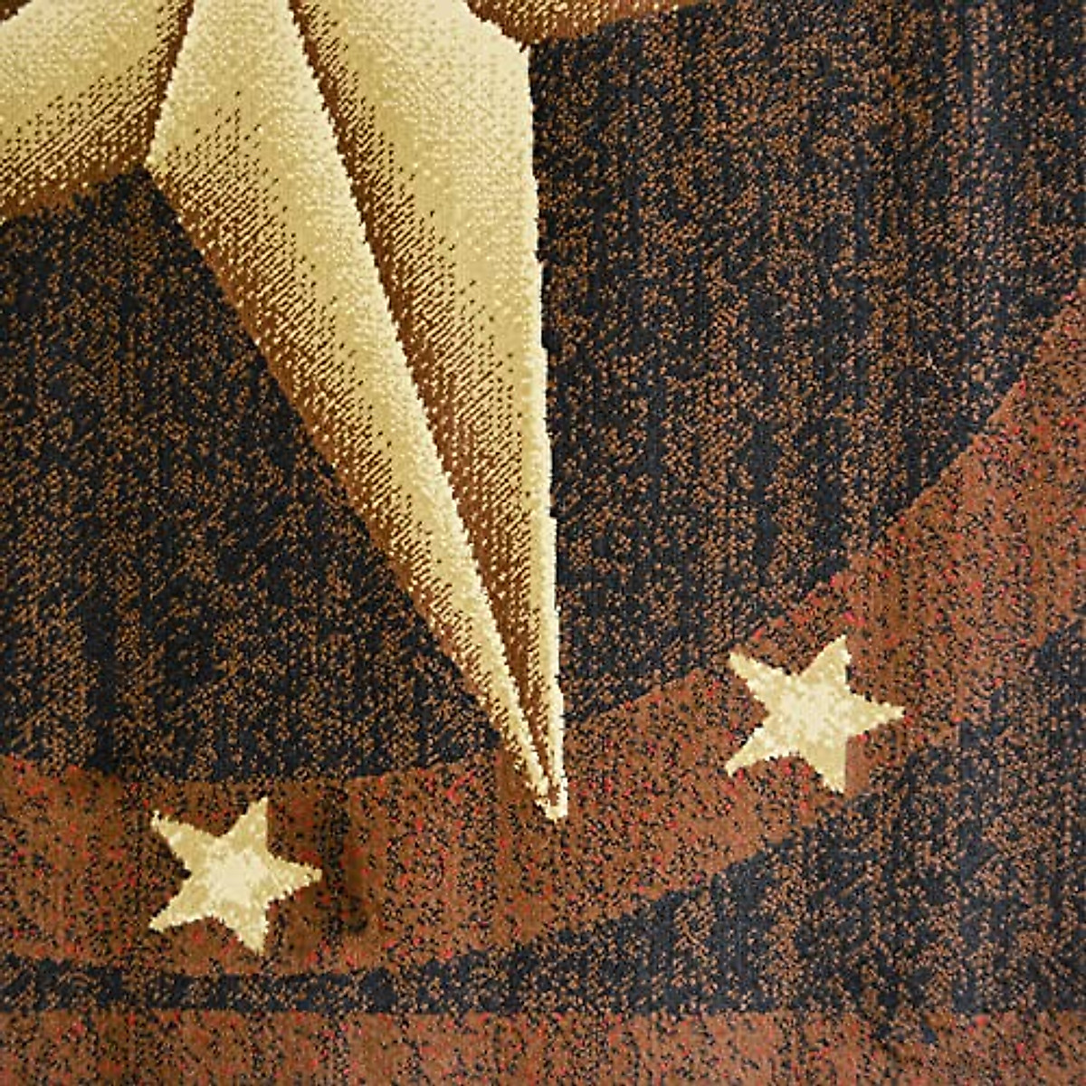 Rustic Lodge, Texas Star Area Rug, 2'3" W x 7'7" L, Black 3683