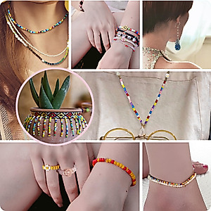 BIBOKLTIY 114 Colors Glass Seed Beads Bracelet Making Kit, 28500pcs 3mm Seed Beads Jewelry Making Kit with Alphabet Letter Beads and String, Glass Beads Kit for Bracelets DIY Art Craft