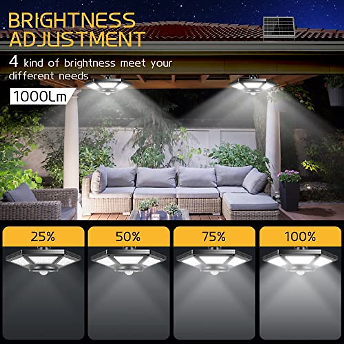 Deogos Solar Pendant Lights, Dual Head Solar Shed Lights with Motion Sensor for Outdoor,180 LED Solar Indoor Lights with Remote Control for Barn Gazebo Garage Garden Home