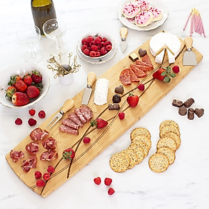 Totally Bamboo Del Mar Extra Large Charcuterie Board and Cheese Serving Platter, 30" x 8.5"