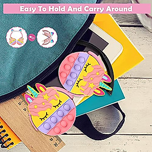 Astro Alan Kids Headphones, Unicorn Pop Bluetooth Wireless for Headphones Over Ear, Fidget Bubbles Cat Ear School Built-in Mic Foldable Girls Boys Women Tablet/iPad/Phone/PC(Pink) (02)