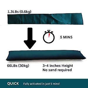 Flibyt 5FT Water Activated Flood Barriers for Home Door, Sandless Sand Bags for Anti Flood Control, Alternative Sandbag for Rain Protection, Absorbent Prevention for Garage & Basement (2-Pack)