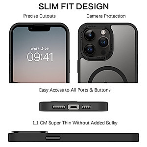 BENTOBEN for iPhone 13 Pro Max Case,[Compatible with MagSafe] iPhone 13 Pro Max Magnetic Phone Case Translucent Matte Shockproof Women Men Girl Protective Cover Case for iPhone 13 Pro Max 6.7",Black