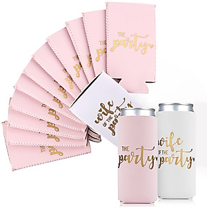 Prazoli Bachelorette Can Coolers Slim (12) - Bachelorette Gifts for Bridal Party Gifts, Bachelorette Party Supplies for Women, Bridal Shower Party Favors & Bachelorette Party Decorations, Accessory