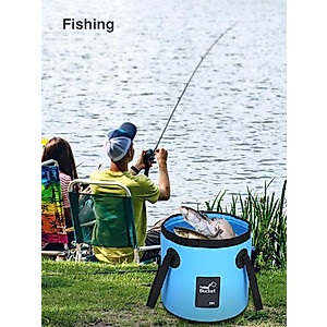 Luxtude Collapsible Bucket with Handle, 5 Gallon(20L), Portable & Ultra Lightweight Outdoor Basin Bucket, Folding Bucket for Fishing, Camping, Hiking, Car Washing and More