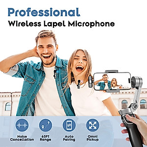 USB C Mini Wireless Lavalier Microphone for iPhone 15 16, iOS and Android Devices - Noise Reduction Lapel Mic for Recording, Clip on Mic, Omni Lav Mic for Video Recording, Tiktok, Youtube, Vlog