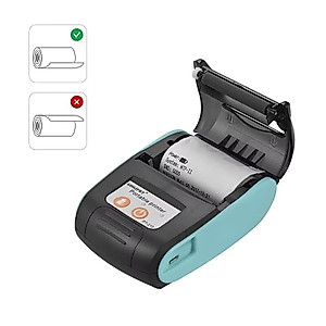 bluetooth thermal receipt printer 58mm,wireless portable mini pocket invoice bill ticket pos printer for small business, compatible with android/WINDOWS/LINUX,NOT for ios/MAC/ipad（blue color）