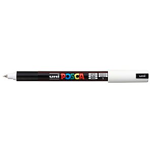 posca Authentic Marker, 1 White Professional Grade Paint Marker with 1MR Extra Fine Tip