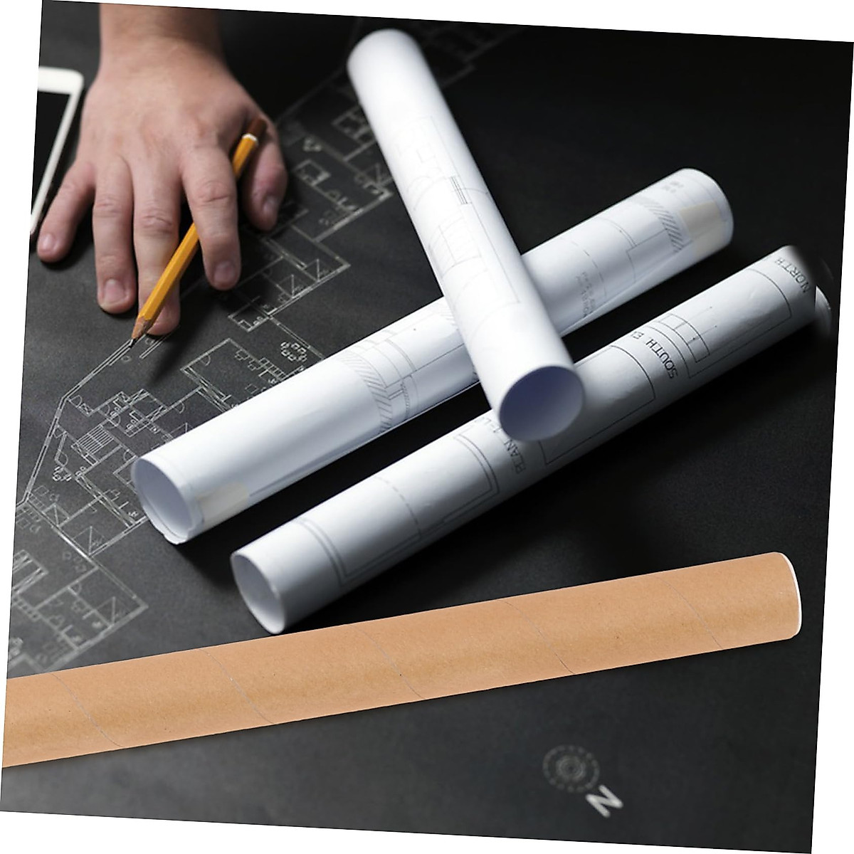 SHINEOFI Paper Tube Posters Portable Paper Poster Tube Drawings Storage Case Mailing Tube Art Carrying Case Poster Carrying Tube Paper Storage Tube Poster Tubes Storage Box Kraft Paper