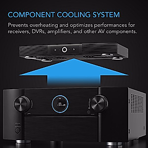 AC Infinity AIRCOM S6, Quiet Cooling Blower Fan System 12" Rear-Exhaust for Receivers, Amps, DVR, AV Cabinet Components