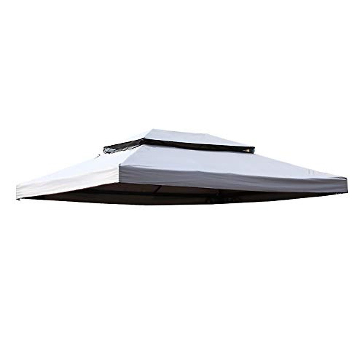 Grand Patio Replacement Canopy Top for 10×13 FT Outdoor Gazebo, Double Tiers Polyester Top with Mesh Netting Grey