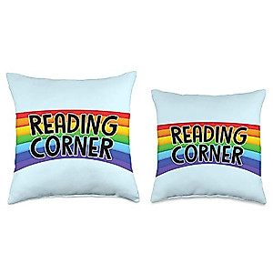 Wild Honey Collections Reading Corner Book Nook Rainbow Kids Throw Pillow, 18x18, Multicolor