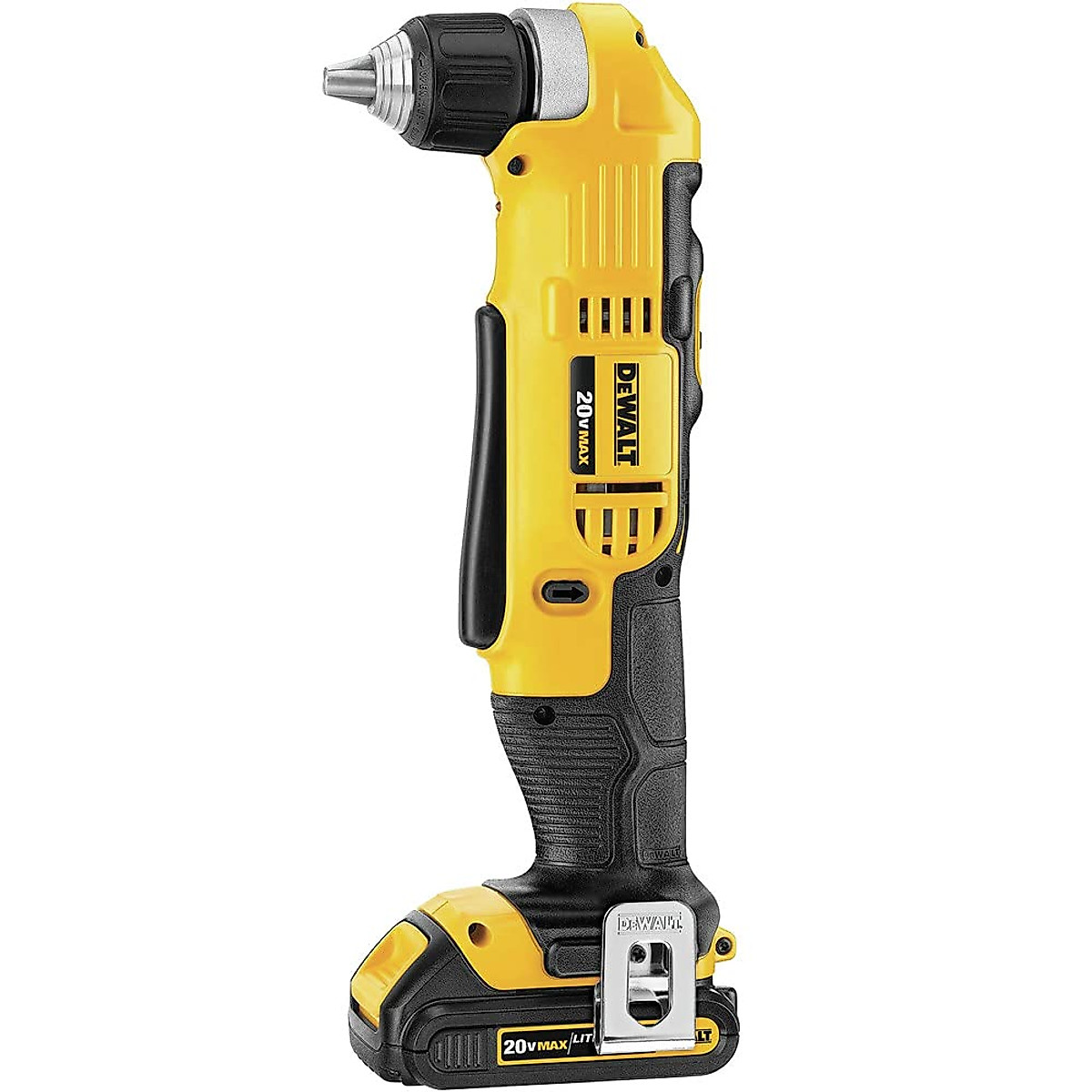 DEWALT DCD740C1 Right Angle Drill Kit, Yellow, 0.5