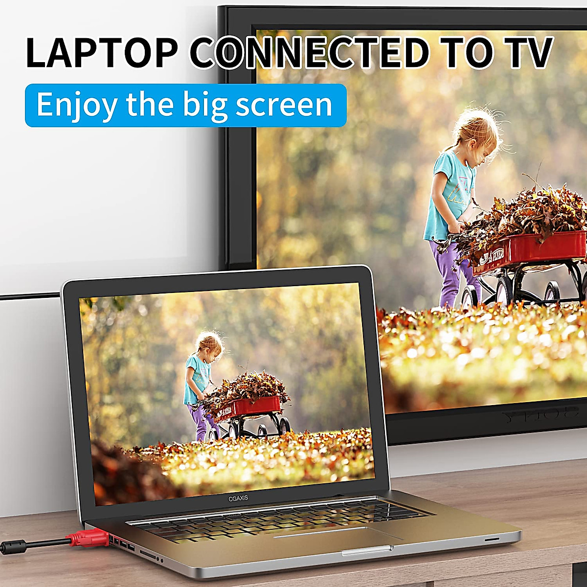 Abireiv VGA Cable 15Feet, VGA to VGA HD15 Monitor Cable for PC Laptop TV Projector