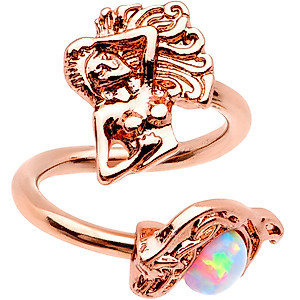 Body Candy 14G 316L Rose Gold PVD Steel Navel Ring Piercing Mermaid Spiral Twister Belly Button Ring