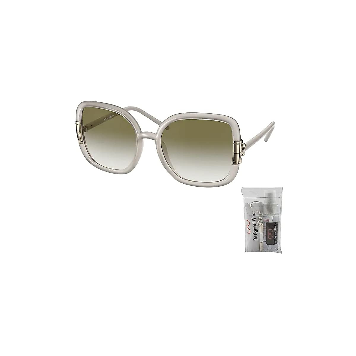 Tory Burch TY9063U 11458E 56MM Milky Ivory/Olive Gradient Square Sunglasses for Women + BUNDLE with Designer iWear Eyewear Kit