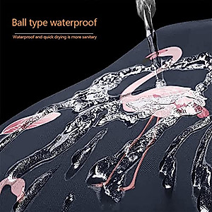 Zmcongz Flamingo 4 Pcs Shower Curtain Set Seamless Pattern Flamingo Feather Bathroom Decor Bath Curtain with Rugs Toilet Lid Cover Bath Mat, 72x72 Inch