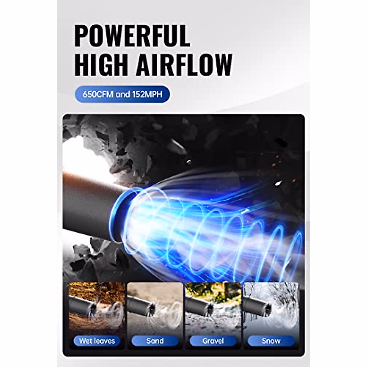 WILD BADGER POWER Leaf Blower Backpack,43cc Gas Powered Cordless 2-Cycle Engine for Lawn Care, 650CFM 152MPH Strong Air Flow for Leaf, Sand, Gravel and Snow,Light Weight 17.4 lbs