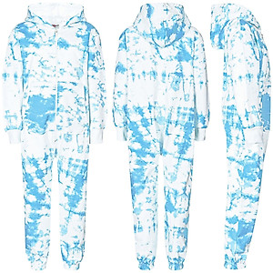 A2Z 4 Kids Girls Boys A2Z Onesie One Piece Super Soft Fleece Hooded Zip Up Jumpsuit - Fleece Onesie 250 Blue 9-10