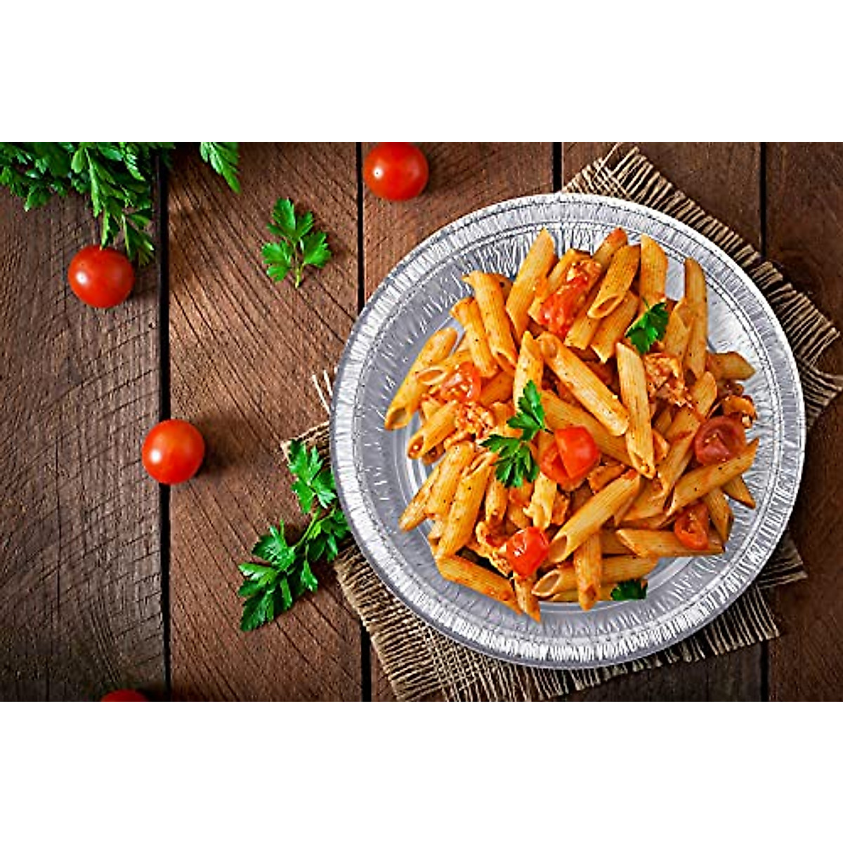 DecorRack 14 Round Aluminum Pans with Dome Lid, 9 Inch Heavy Duty Tin Foil Pans, Perfect for Reheating, Baking, Roasting, Meal Prep, To-Go Containers, Environmentally Friendly (Pack of 14)