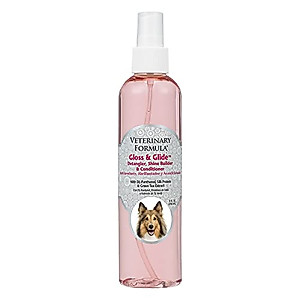 Veterinary Formula Solutions Gloss & Glide Detangler, Shine Builder, Conditioner Spray for Dogs – Quickly Detangles Matted Hair – With Silk Protein and Antioxidants (8 Fl. Oz.)